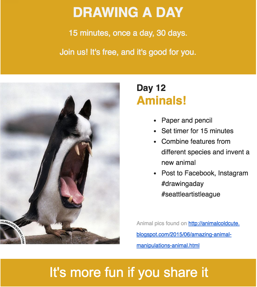 Drawing A Day, Day 12 | Seattle Artist League