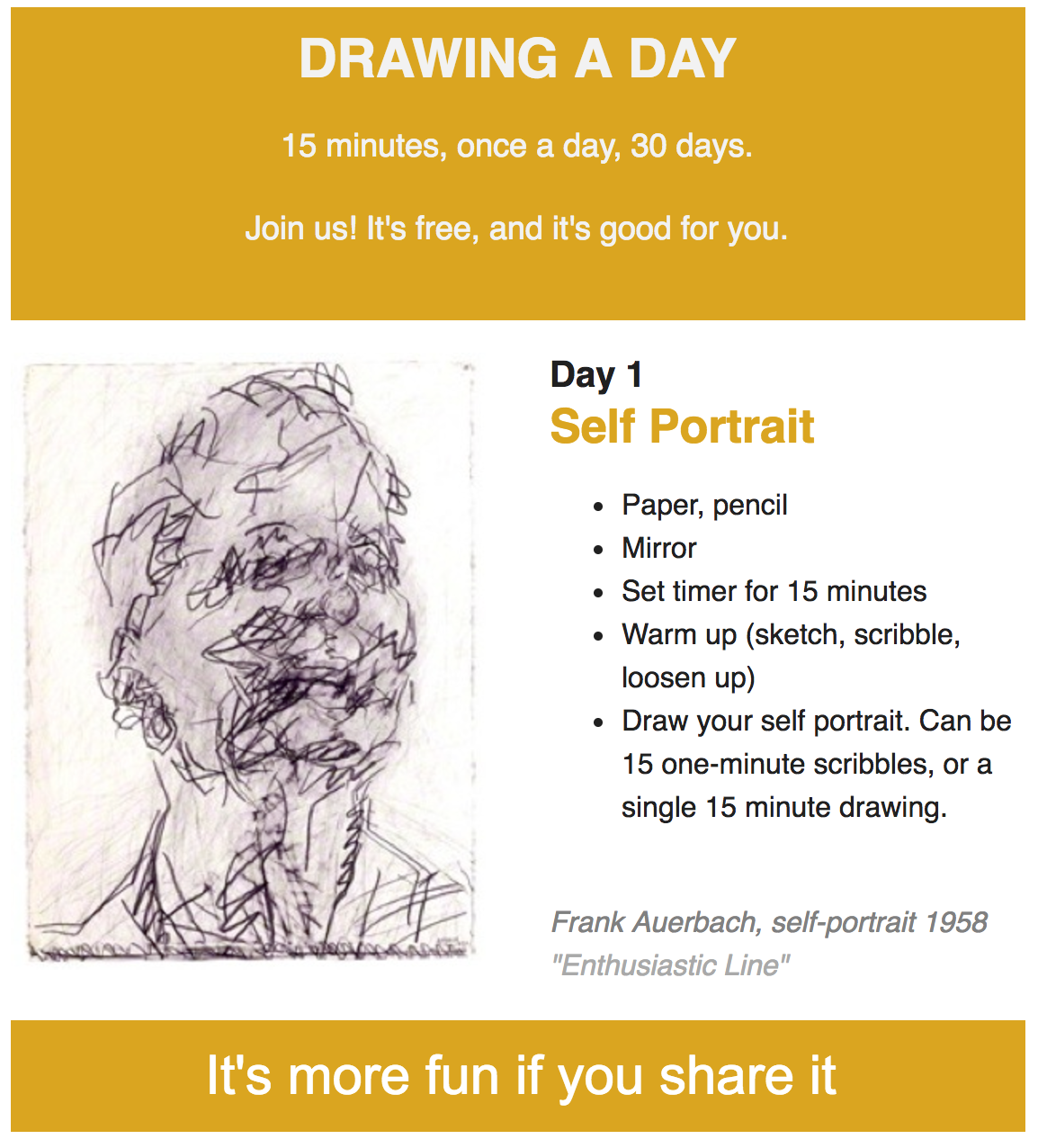 Drawing A Day: Day 1 | Seattle Artist League