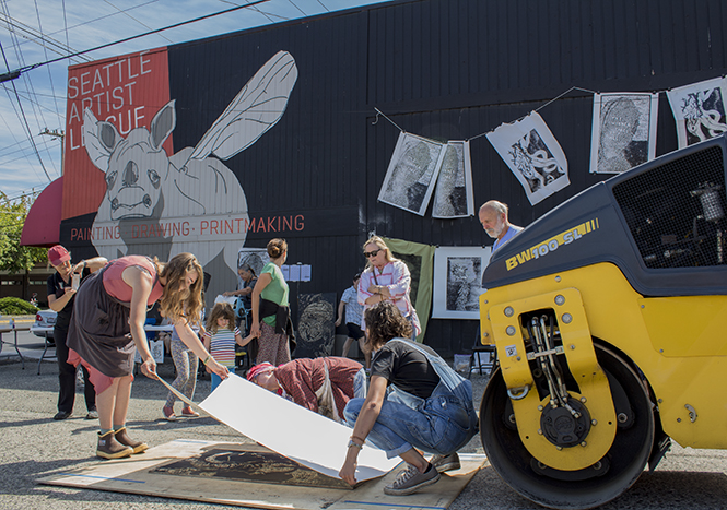 Steamroller Prints: a Big Giant Collaborative Event | Seattle Artist League