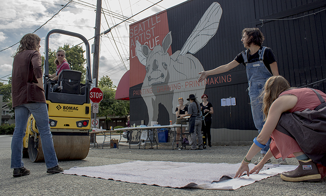 Steamroller Prints: a Big Giant Collaborative Event | Seattle Artist League
